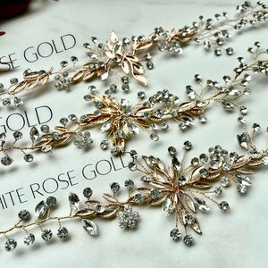 Rose Gold Hair Vine With Delicate Leaves and Accent - Etsy