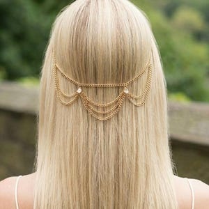 Cascading Gold Head Chain, Layered Hair Necklace - Etsy
