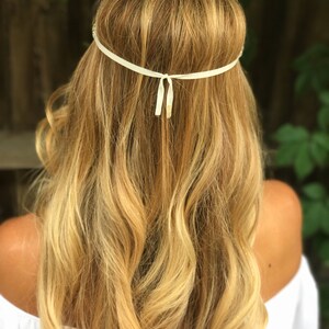 White Rhinestone Headband That Ties With A Ribbon Perfect for - Etsy