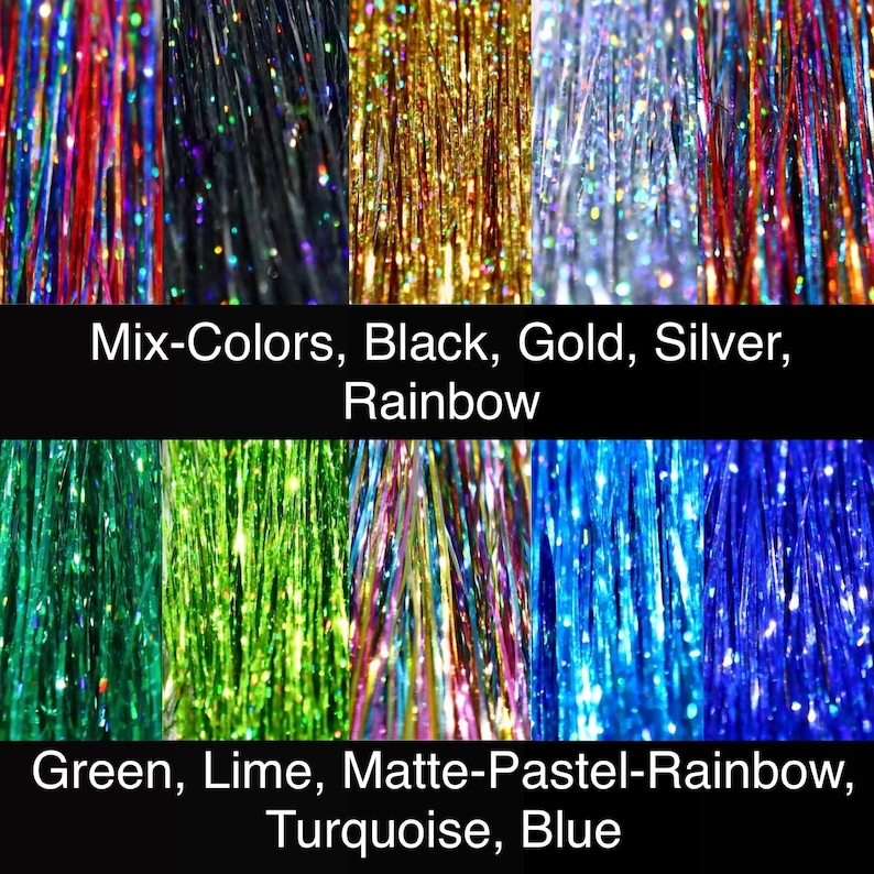 Fairy Hair Tinsel & Hair Tinsel Extensions, Glitter Hair Sparkle ...