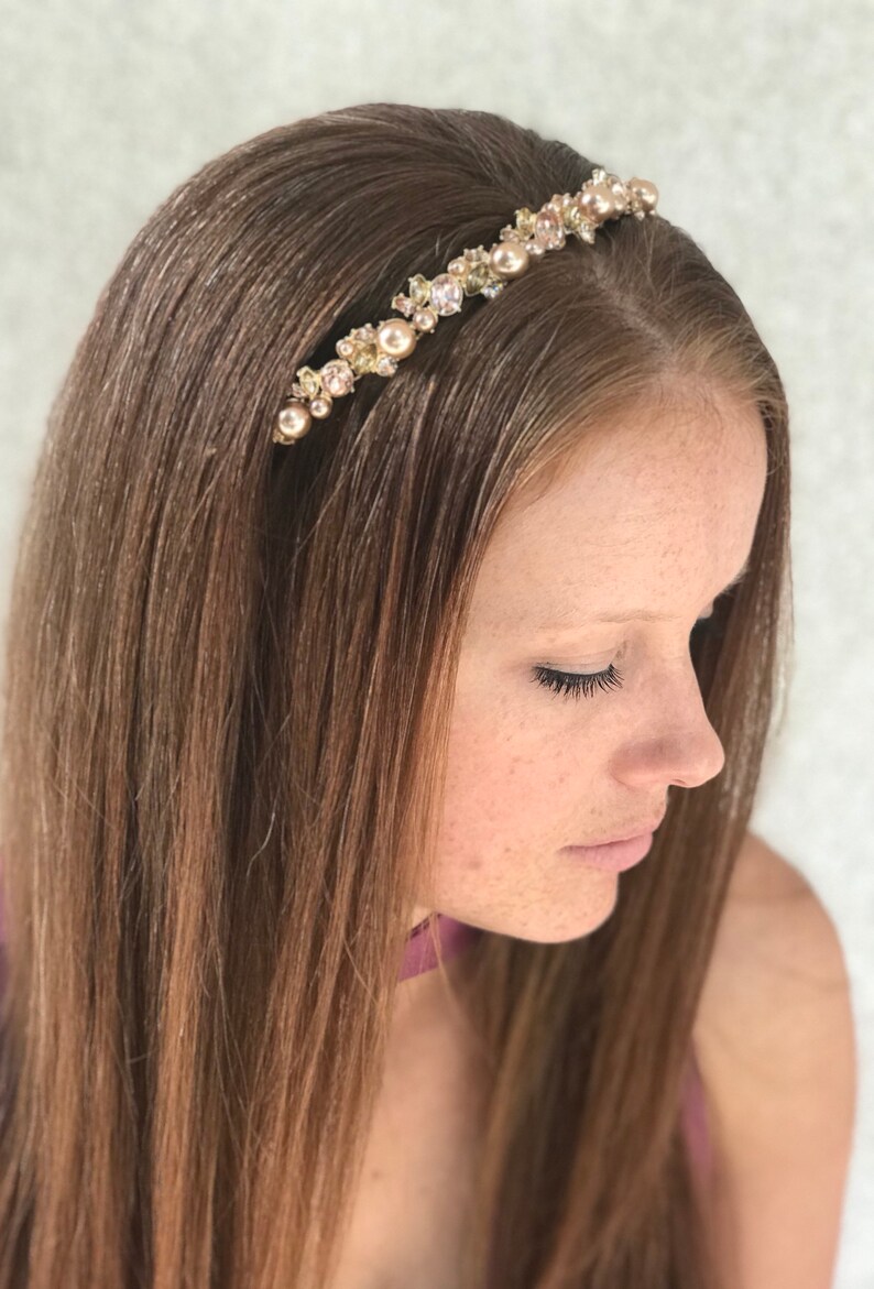 This Romantic Bridal Headpiece Features Beautiful Rose Gold - Etsy