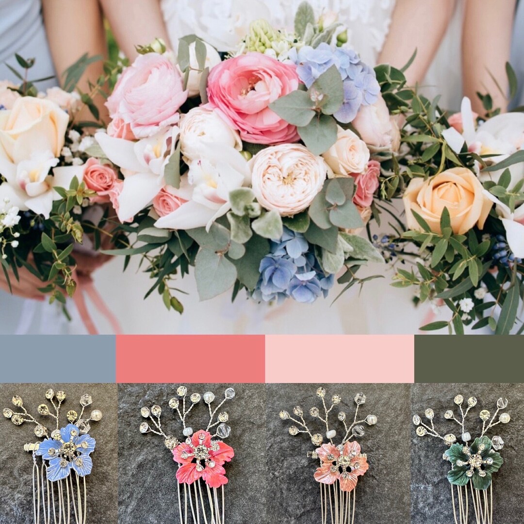 Summer Wedding: Customized Flower Hair Pins to Match Your Wedding ...