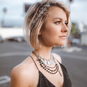 Coin Hair Jewelry, Silver Coin Hair Chain, Hair Accessory, Tribal Head ...