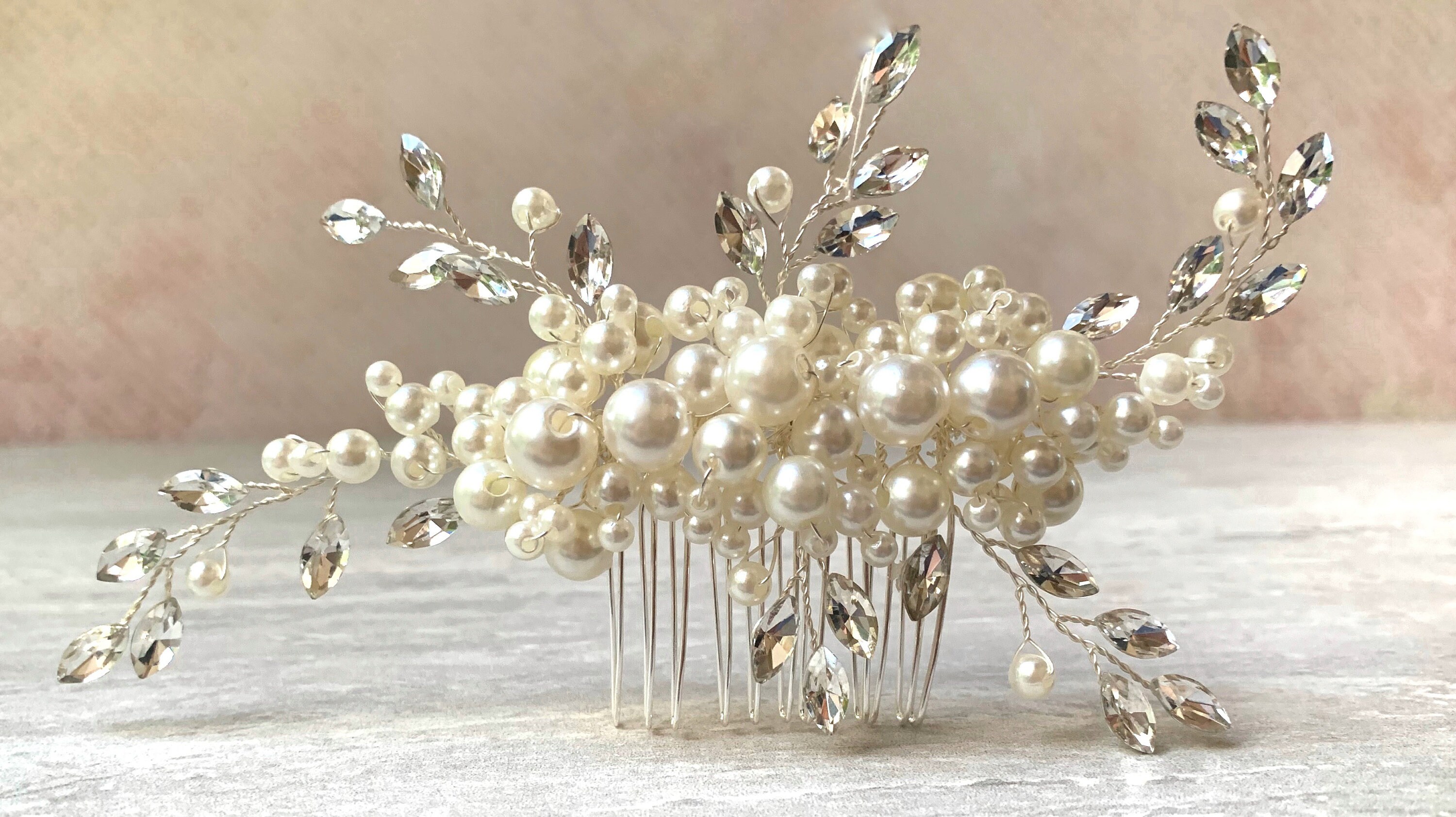 Pearl Hair Comb Hand-crafted with beautiful Off White pearls | Etsy