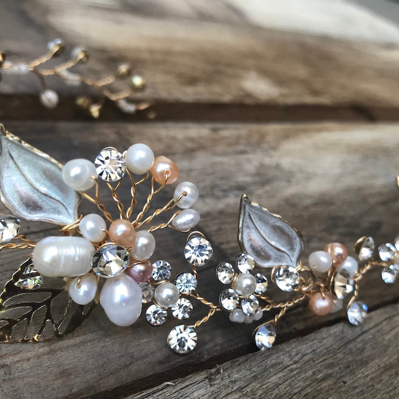 Champagne Hair Vine Pearl - Etsy