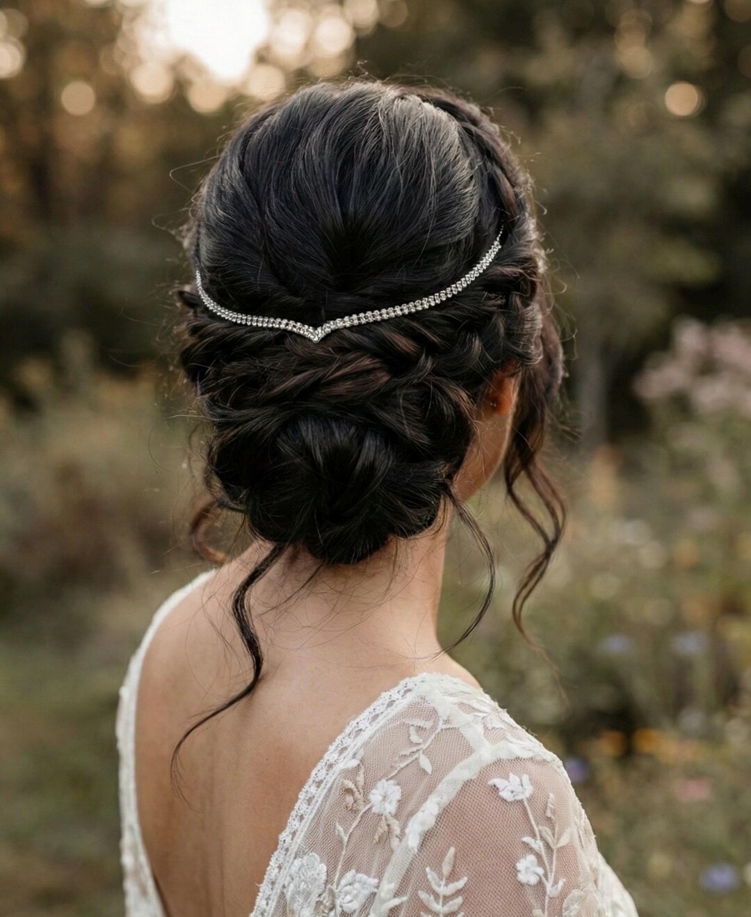 Hair Jewelry for the Minimalist Bride, Clip-in Silver Hair Chain ...