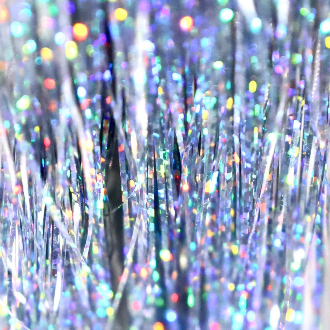 Silver Hair Tinsel: Glitter Hair Extensions, 50+ Strands - Etsy