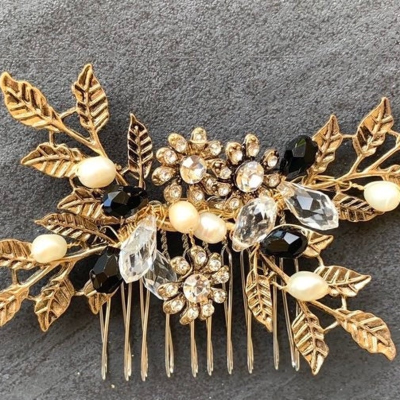 Gold Hair Comb - Etsy