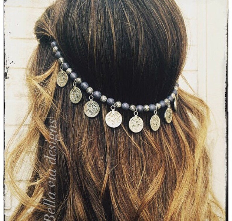 Silver Coin Head Chain Coin Hair Jewelry Coin Hair | Etsy