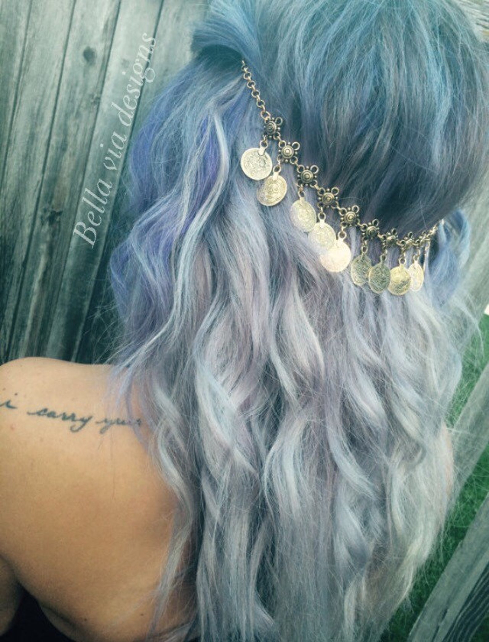 Coin Hair Chain Made With Antique Gold Coins This Hair - Etsy