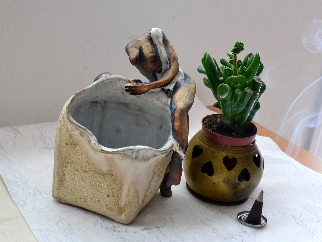 Salt Pig Ceramic Salt Pig Bath Salts Ceramic Woman Ornament Sauna ...