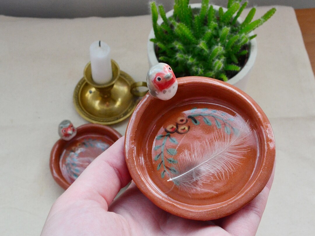 Ceramic Robin Trinket Dish Red Breast Robin Dish Robin Gift Bird Ring ...