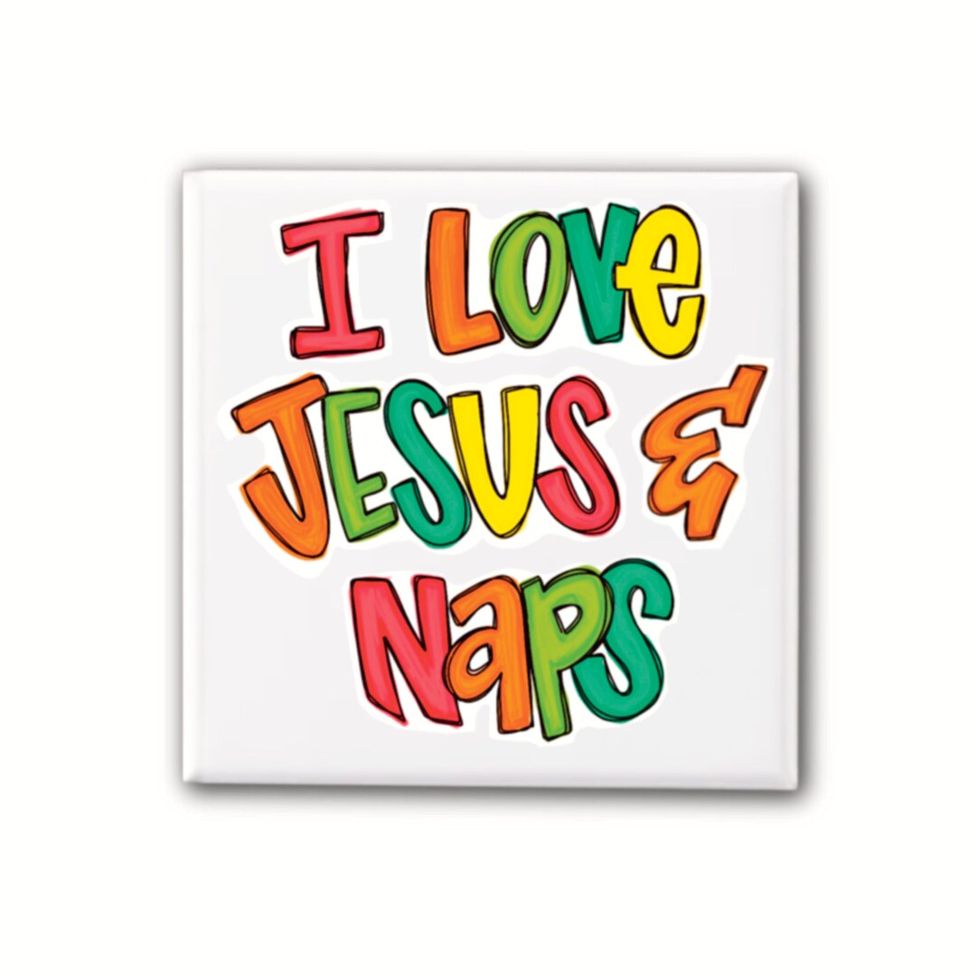 I Love Jesus & Naps Square Button Christian, Salvation, Religious ...