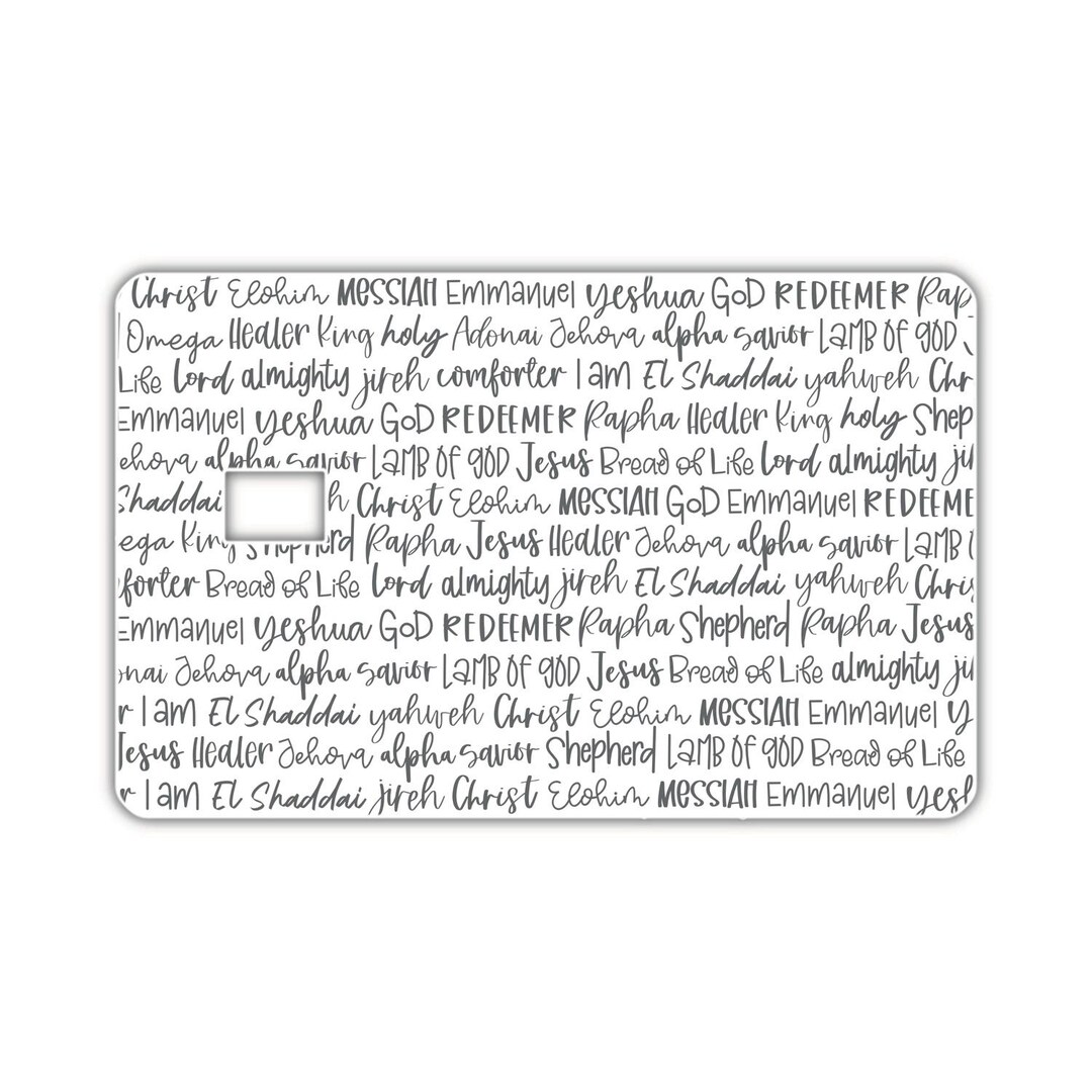 Names of God Debit Card Skin, Debit Card Sticker, Christian Sticker ...