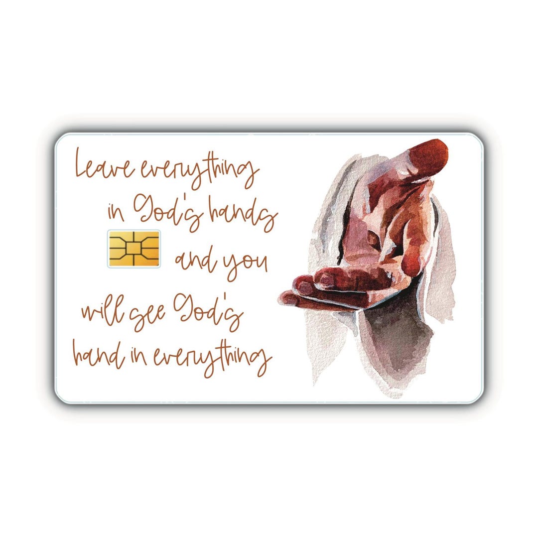 In God's Hands Debit Card Skin, Debit Card Sticker, Christian Sticker ...