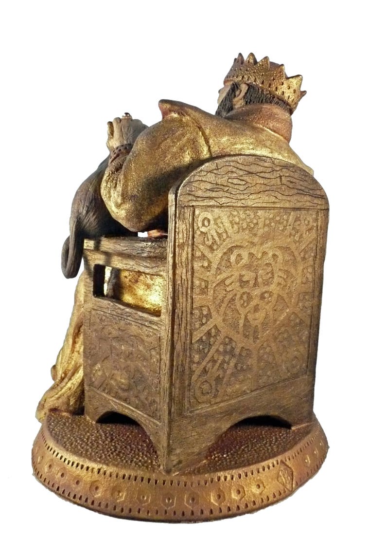 KING MIDAS That Midas Touch OOAK Ceramic Sculpture, Gold Leaf, Greek ...