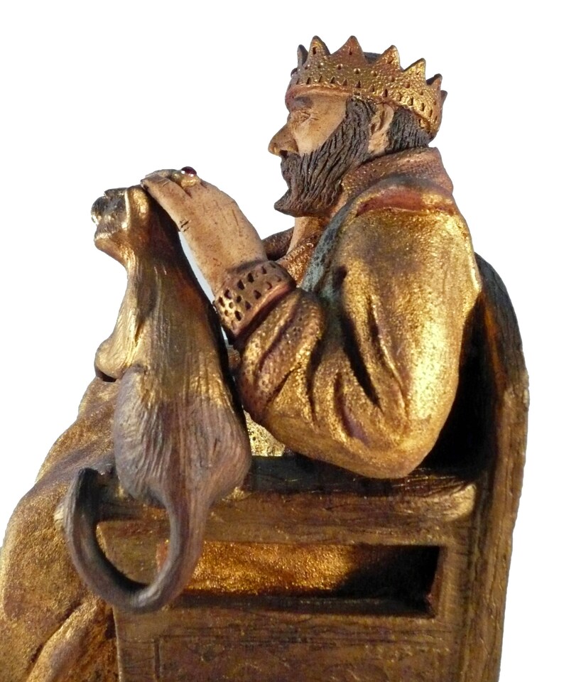 KING MIDAS That Midas Touch OOAK Ceramic Sculpture, Gold Leaf, Greek ...