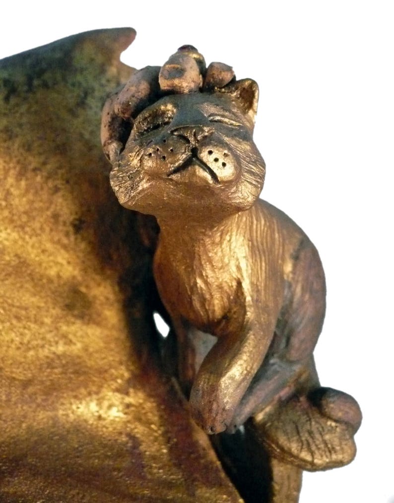 KING MIDAS That Midas Touch OOAK Ceramic Sculpture, Gold Leaf, Greek ...