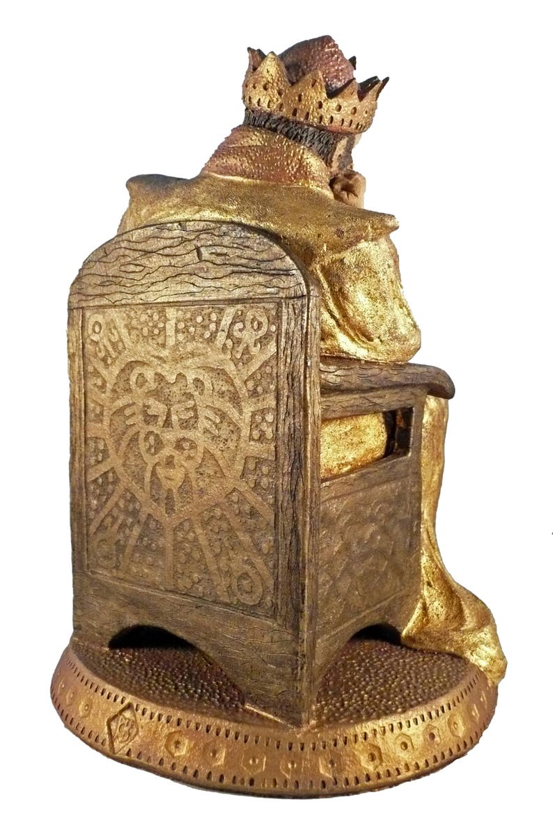 KING MIDAS That Midas Touch OOAK Ceramic Sculpture, Gold Leaf, Greek ...