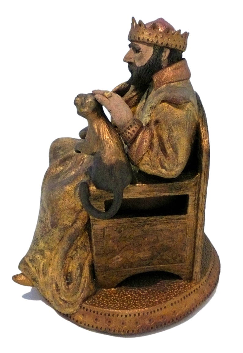 KING MIDAS That Midas Touch OOAK Ceramic Sculpture, Gold Leaf, Greek ...