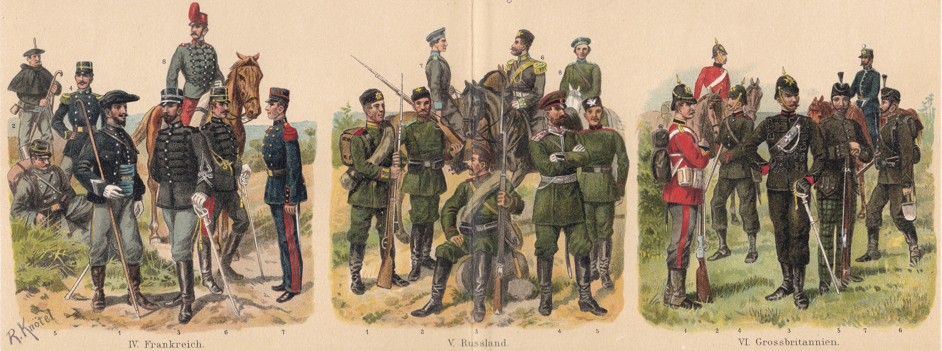 1895 History of MILITARY UNIFORMS RANGER Jaeger 1800's France England ...