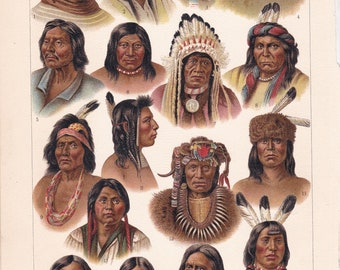 1890 AFRICA PEOPLE 15 Different Types Lithograph Print More Than 120 ...