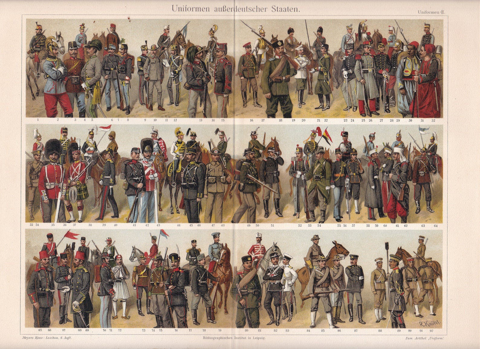1895 History of MILITARY UNIFORMS 19 Century Lithograph Print More Than ...