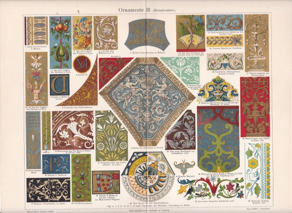 1895 RENAISSANCE ART ORNAMENTS in the Buildings Antique - Etsy