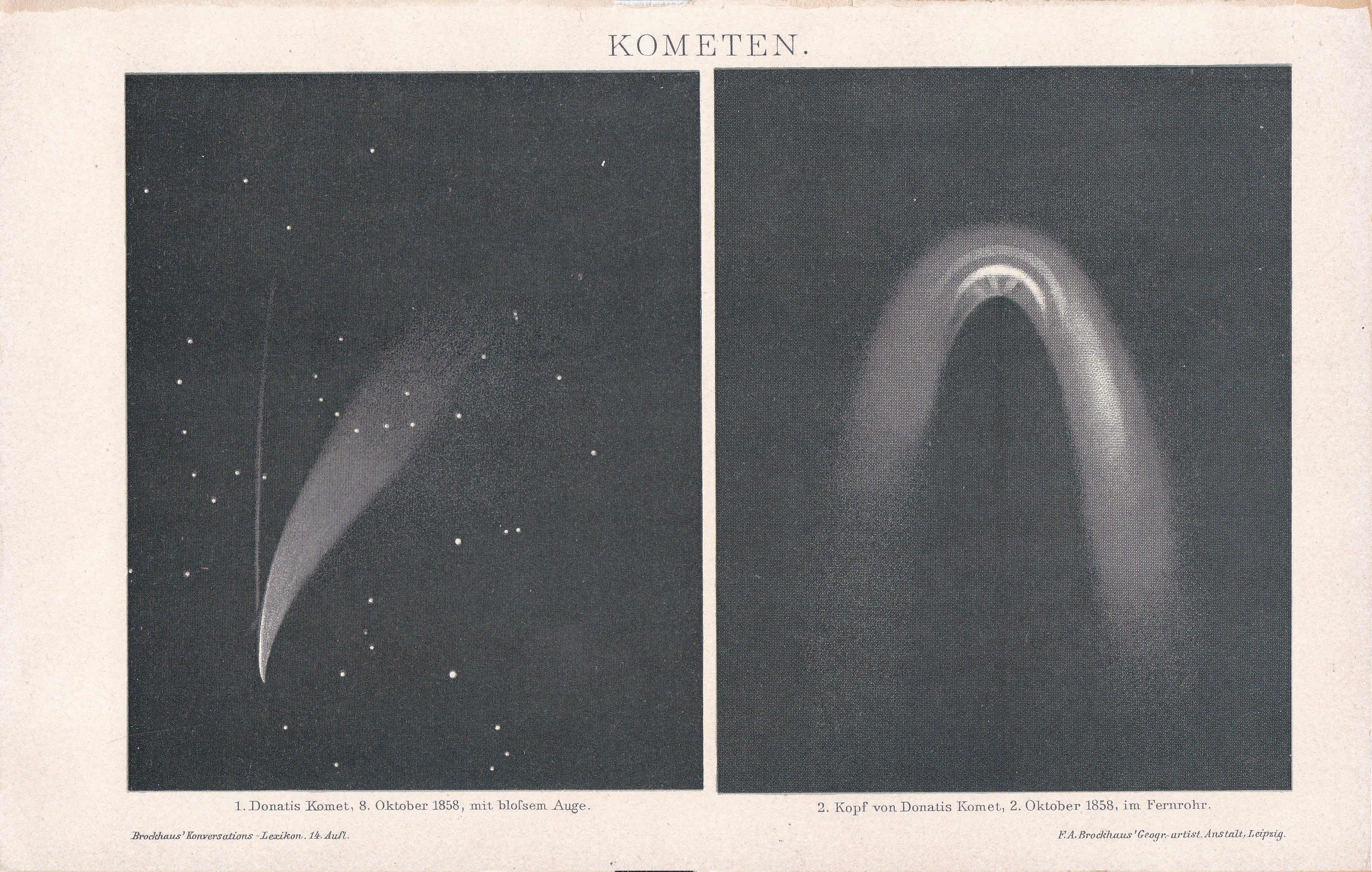 1890 ASTRONOMY Donatis COMET of 1858 Antique Lithograph Print - Etsy UK