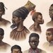 1890 AFRICA PEOPLE Arabs Fellah Kopt Buschmаn and Others Lithograph ...