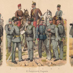 1895 History of MILITARY UNIFORMS RANGER Jaeger 1800's France England ...