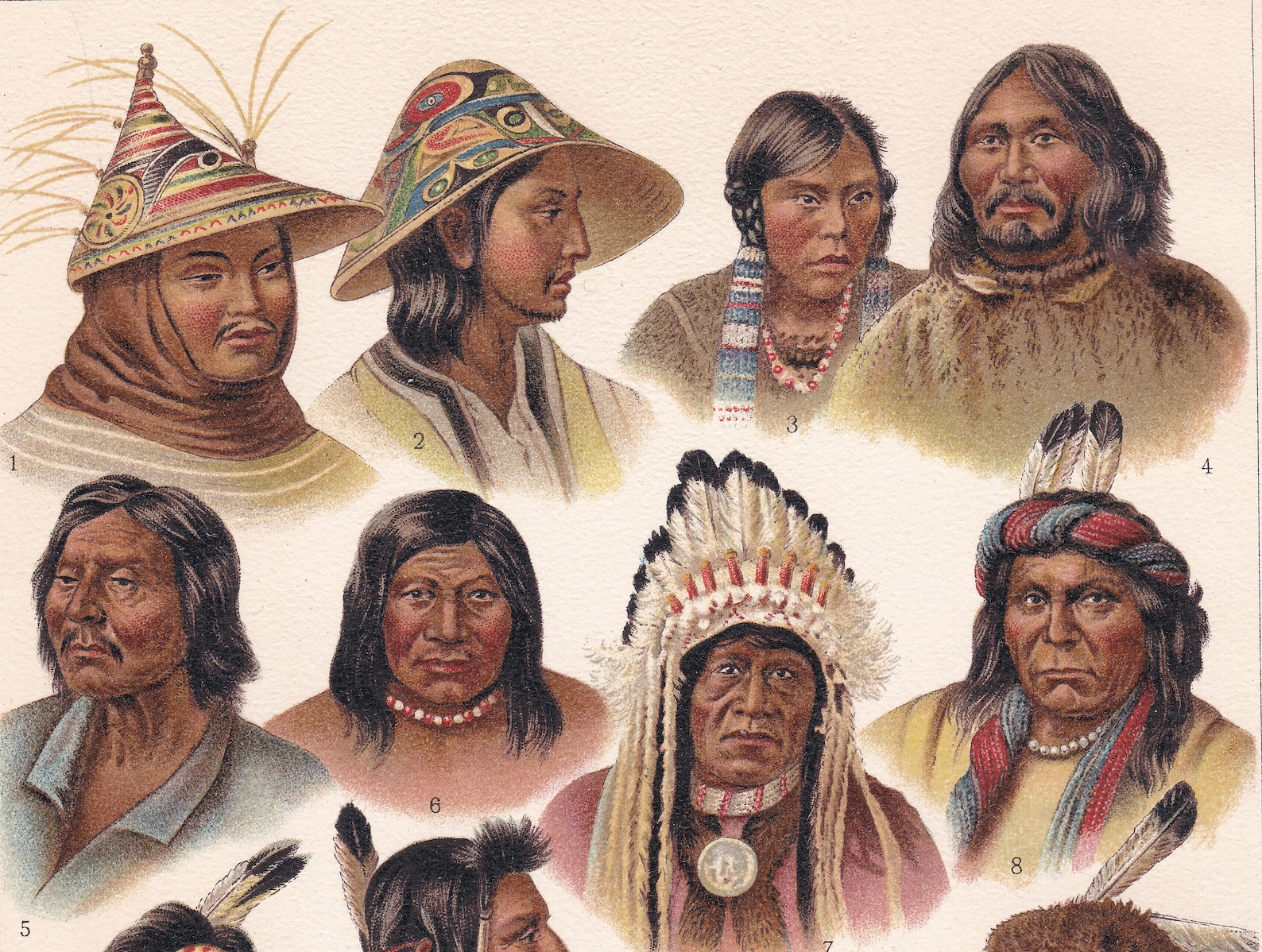 1890 AMERICA PEOPLE 15 Different Types Lithograph Print More Than 120 ...