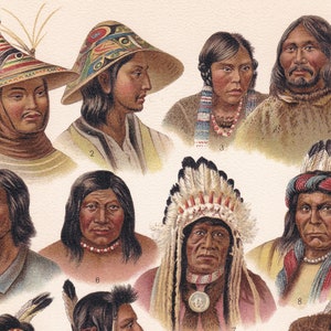 1890 AMERICA PEOPLE 15 Different Types Lithograph Print More Than 120 ...