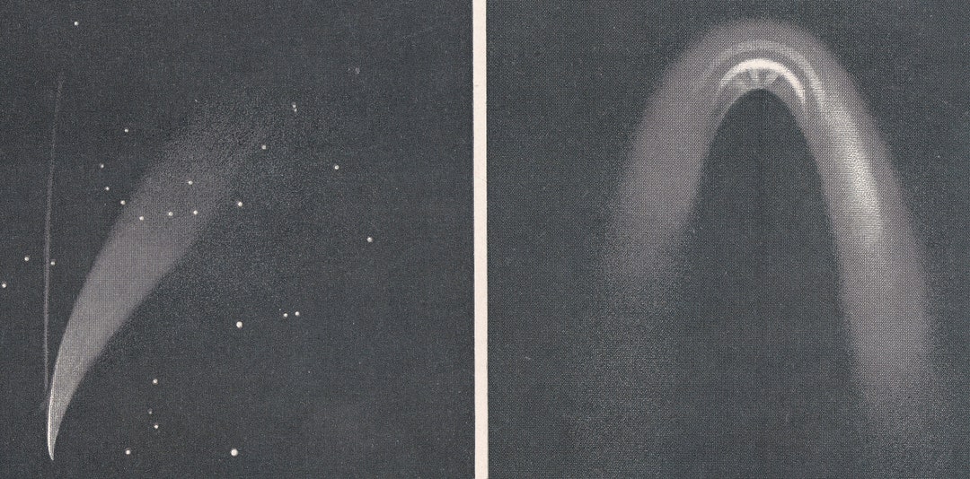 1890 ASTRONOMY Donatis COMET of 1858 Antique Lithograph Print About 130 ...