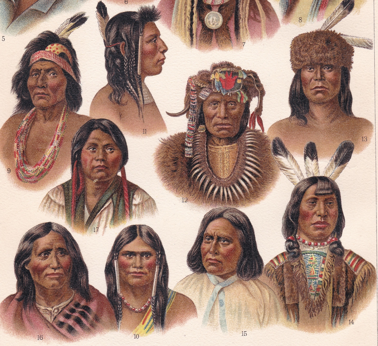 1890 AMERICA PEOPLE 15 Different Types Lithograph Print More Than 120 ...