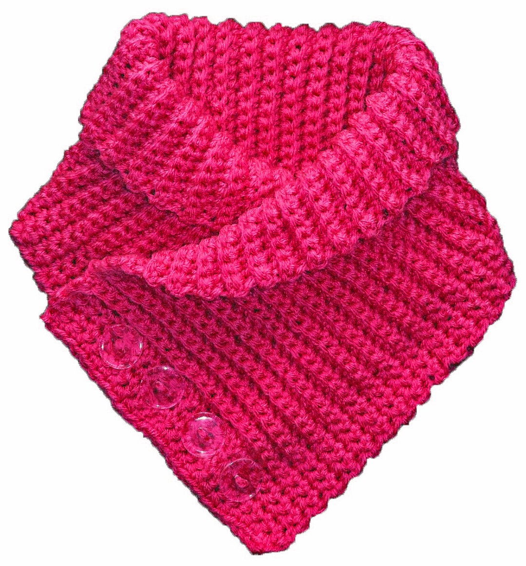 Buttoned Neck Warmer Scarflette Crochet Pattern Instructions PDF - Etsy