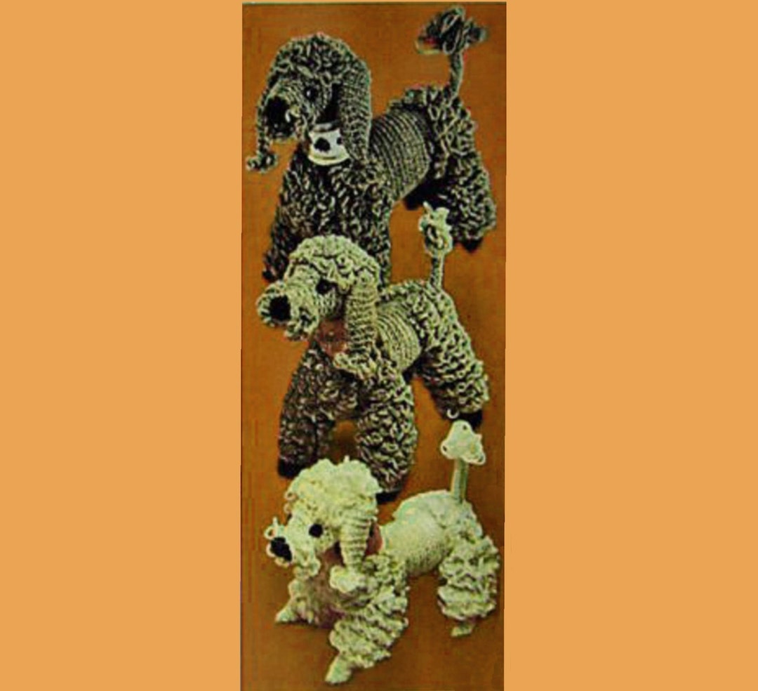 Vintage Toy Crochet Poodle Family Pattern Instructions - Etsy
