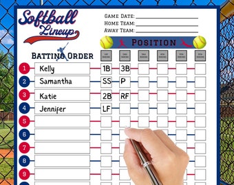 Printable Baseball Lineup Card Baseball Position Board Baseball Coach ...