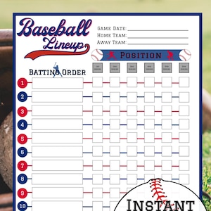 Printable Baseball Lineup Card Field Position Board Baseball Coach ...
