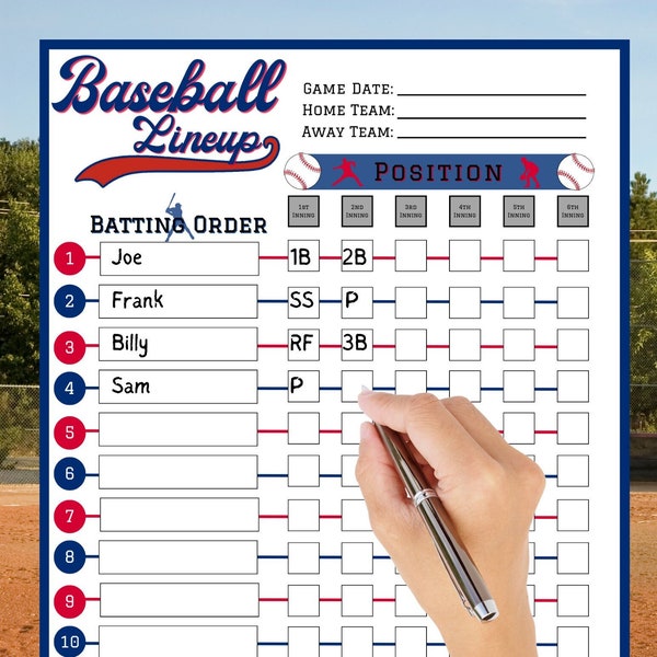 Baseball Team Lineup Board - Etsy
