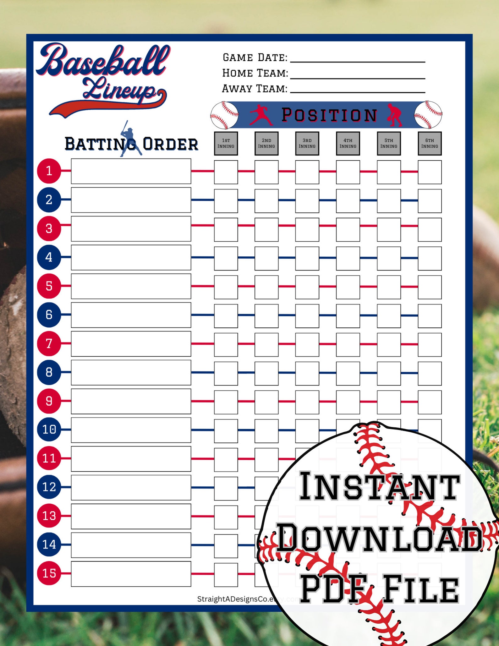 Printable Baseball Lineup Card Baseball Position Board Baseball Coach ...
