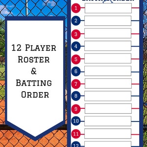 Softball Coach Lineup Card Printable Field Position Little League ...