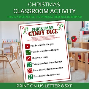 Christmas Candy Dice Game Printable Fun Christmas Games for Kids Teens ...