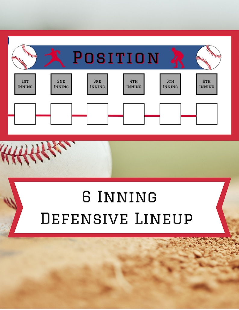 Printable Baseball Lineup Card Baseball Position Board Baseball Coach ...