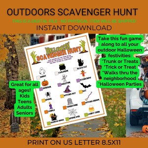 Halloween Scavenger Hunt Game Printable Fun Halloween Kid Game Teens ...