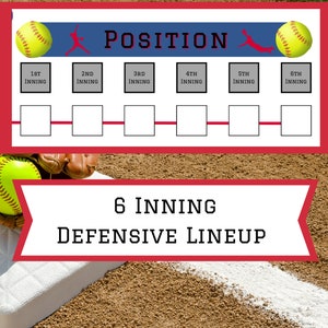 Printable Softball Lineup Card Softball Position Board Softball Coach ...