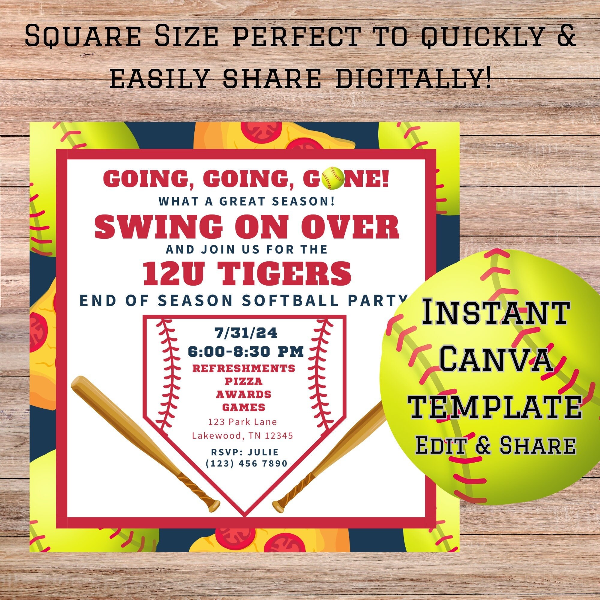Editable Softball Party Invite Digital Softball Invite Editable ...