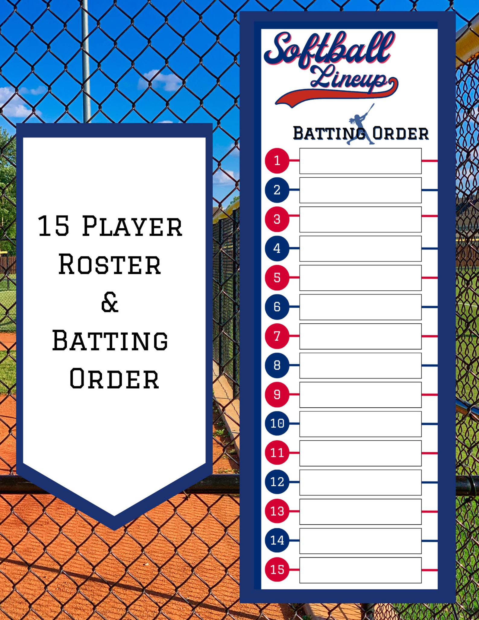 Printable Softball Lineup Card Softball Position Board Softball Coach ...