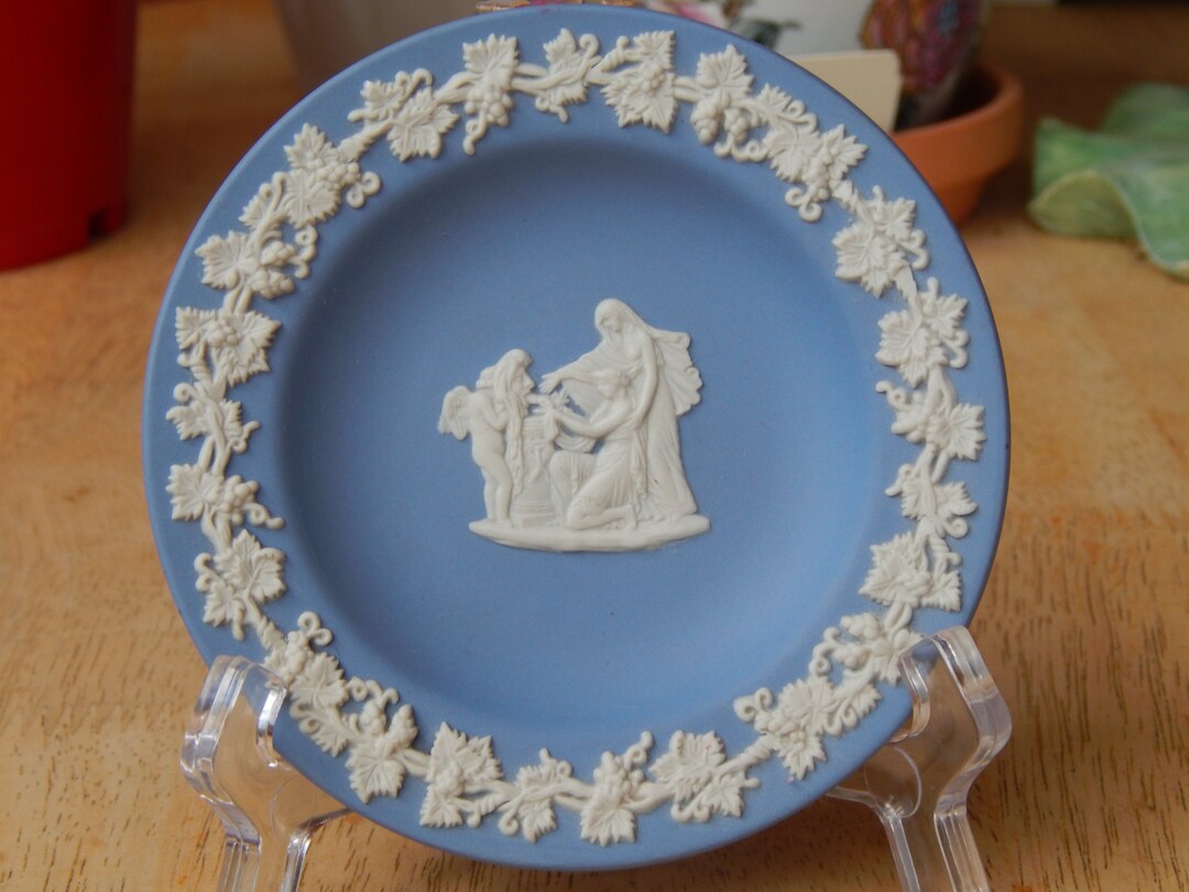 Vintage Wedgewood Blue Jasperware Plate - Etsy