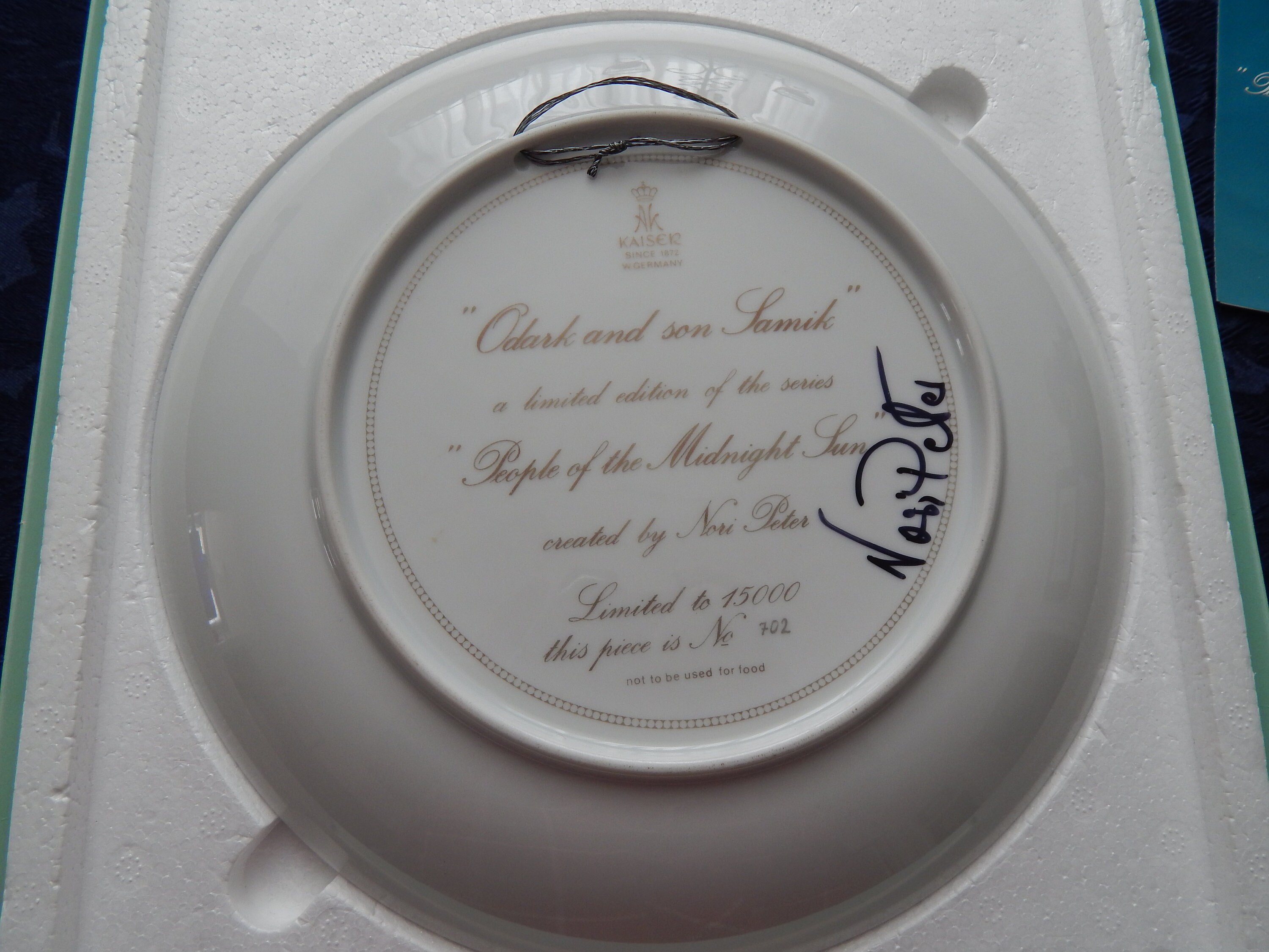 Art & Collectibles Kaiser Plate Nori Peters Odark & Son Artist Signed ...